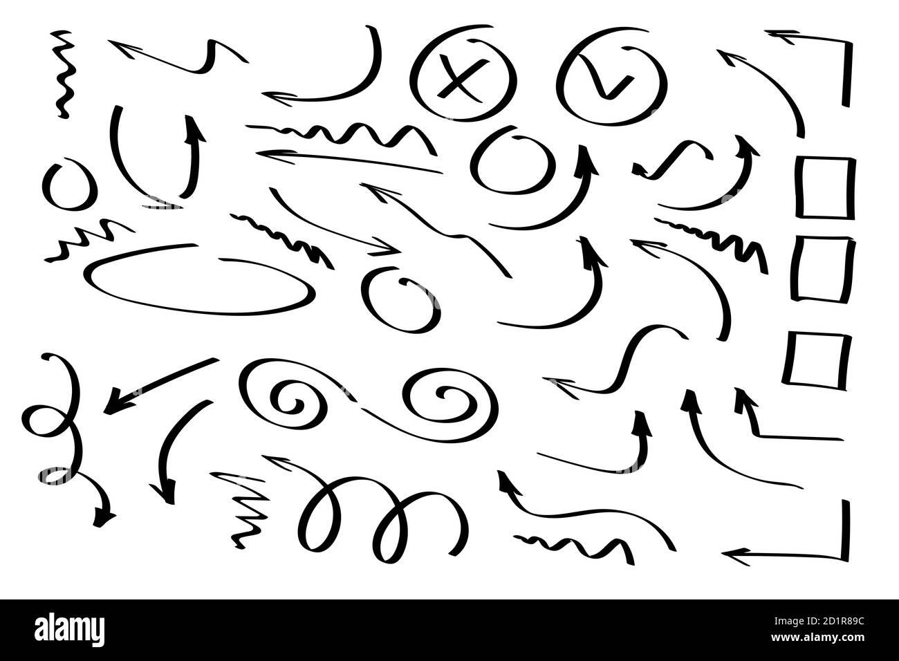 Doodle symbols. Pointer icons. Pointer graphic symbols Stock Vector ...