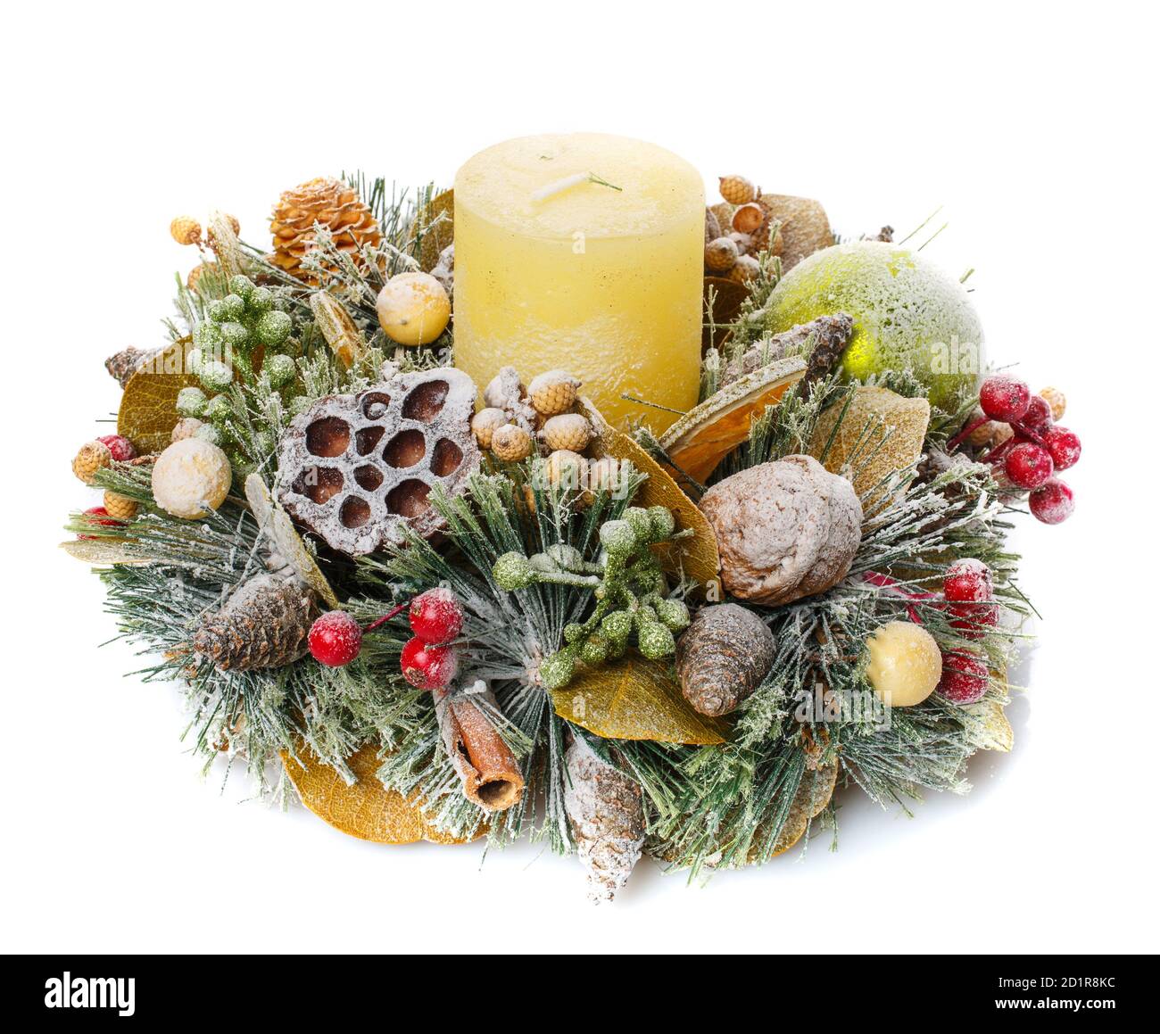 Composition with beautiful candlesticks and other decorations for home ...