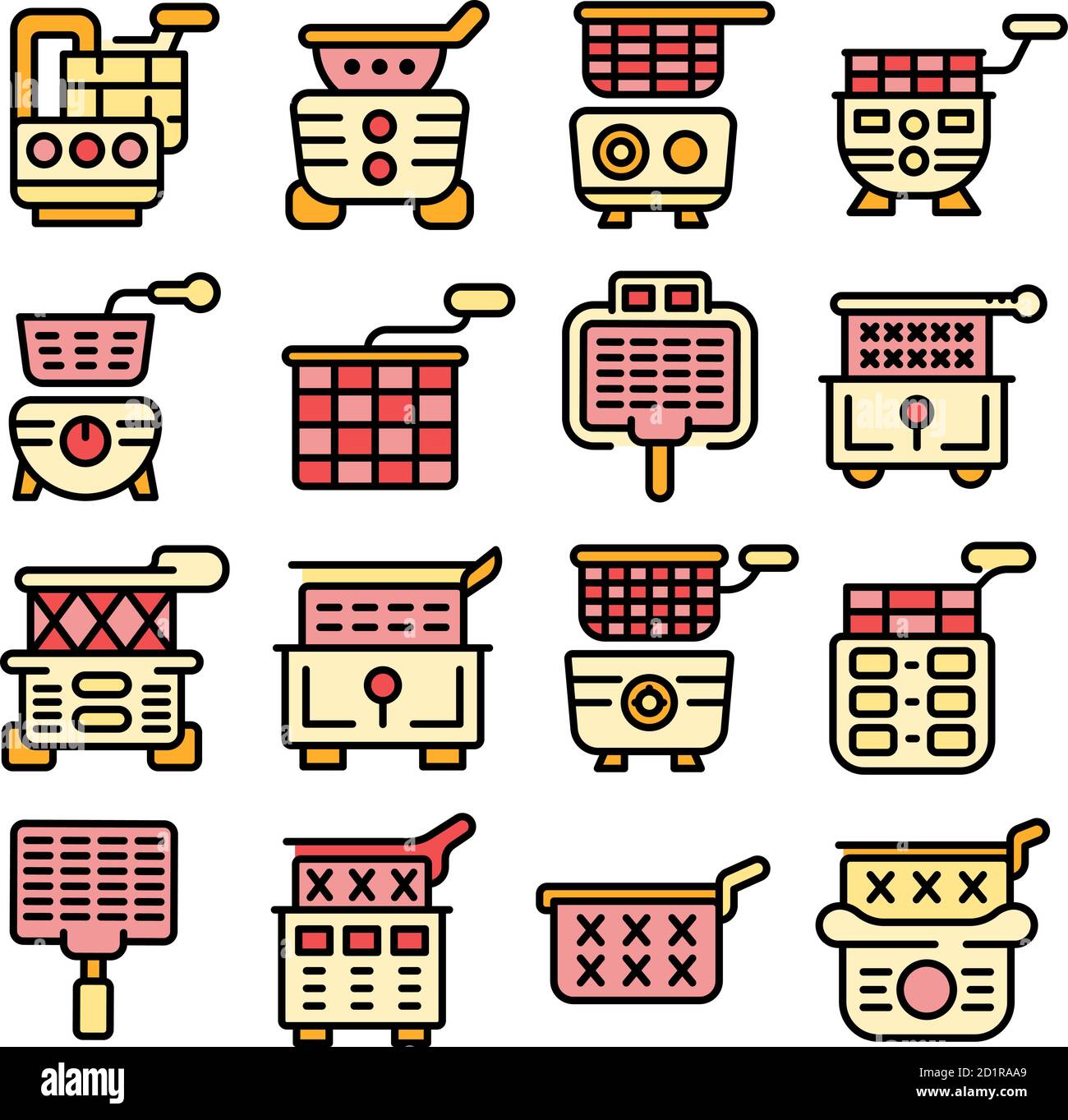 Deep fryer icons set vector flat Stock Vector Image & Art - Alamy