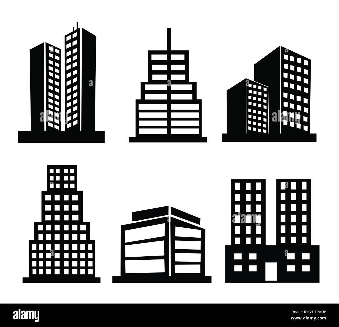Commercial Building black and white set icons Stock Vector Image & Art ...