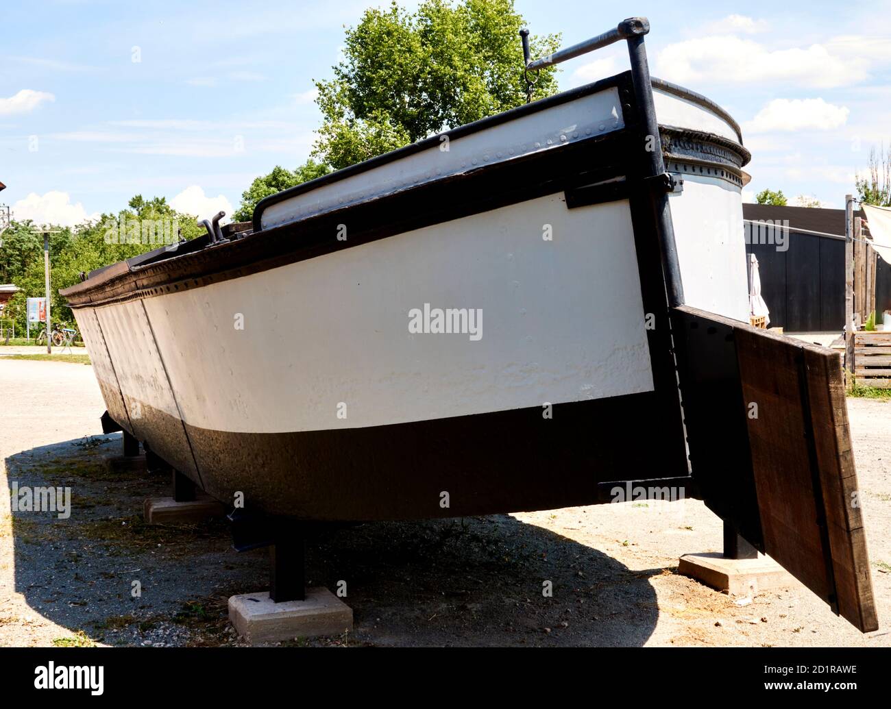 Magdeburg, Germany, June 27., 2020: Historical river ship on display in ...