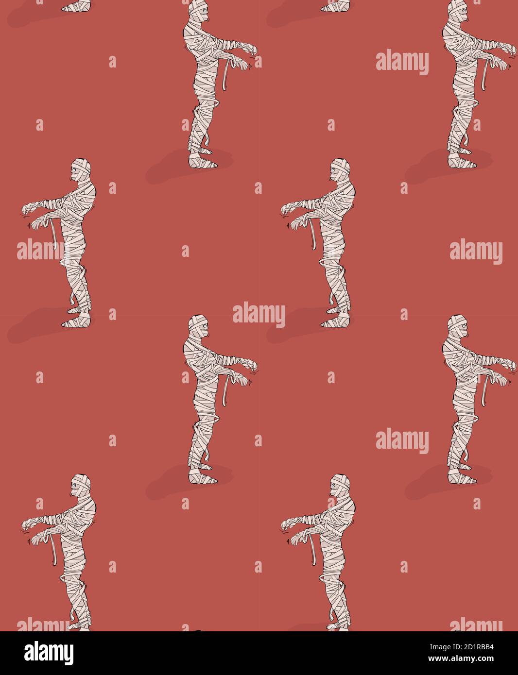Mummy walking seamless background pattern. Zombie creepy dead body ...
