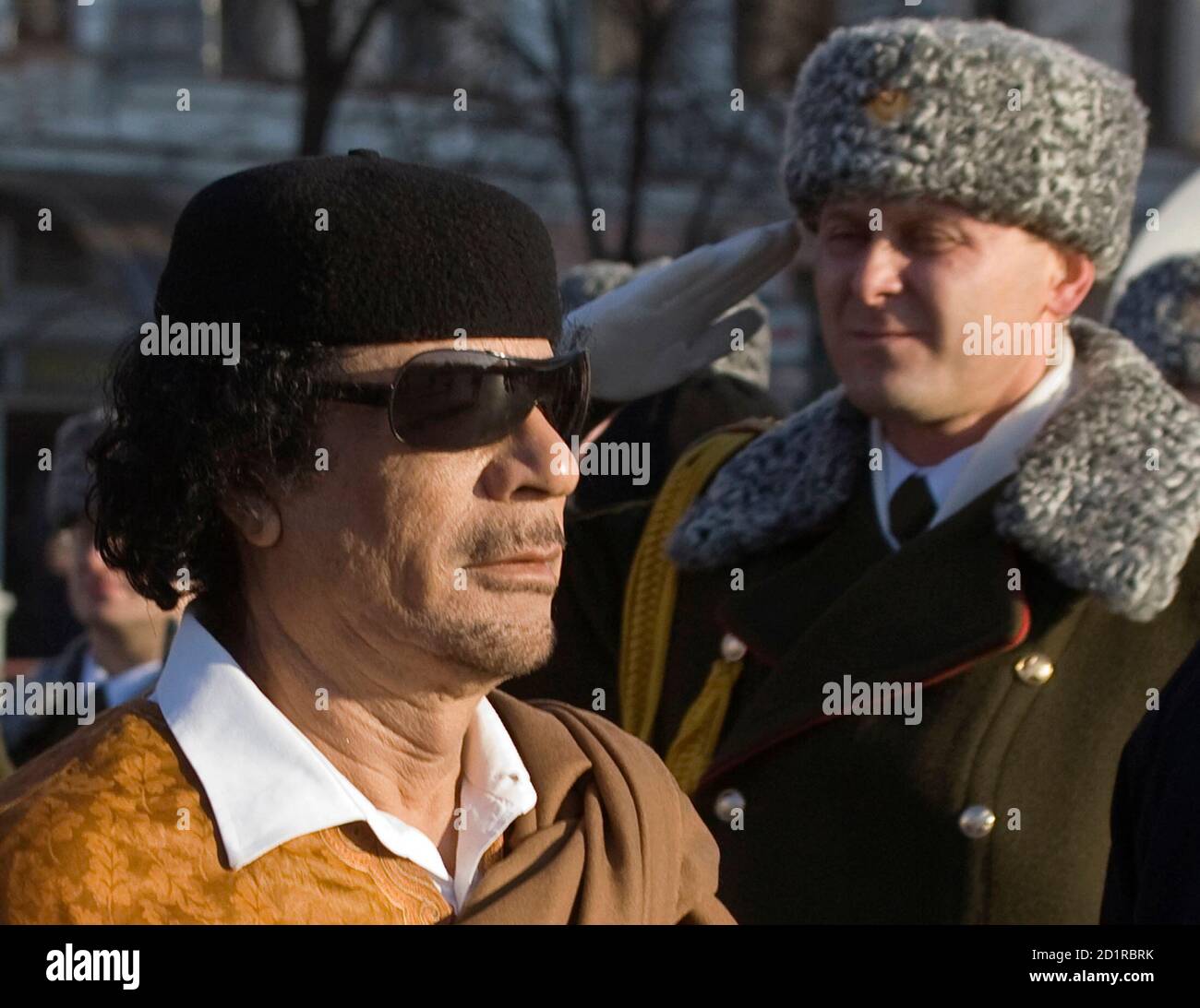 Libyan leader muammar gaddafi attends hi-res stock photography and ...