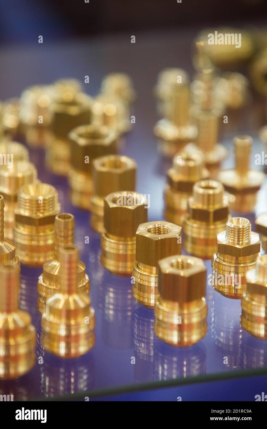Close up shot of various water pipe fittings and adapters Stock Photo ...