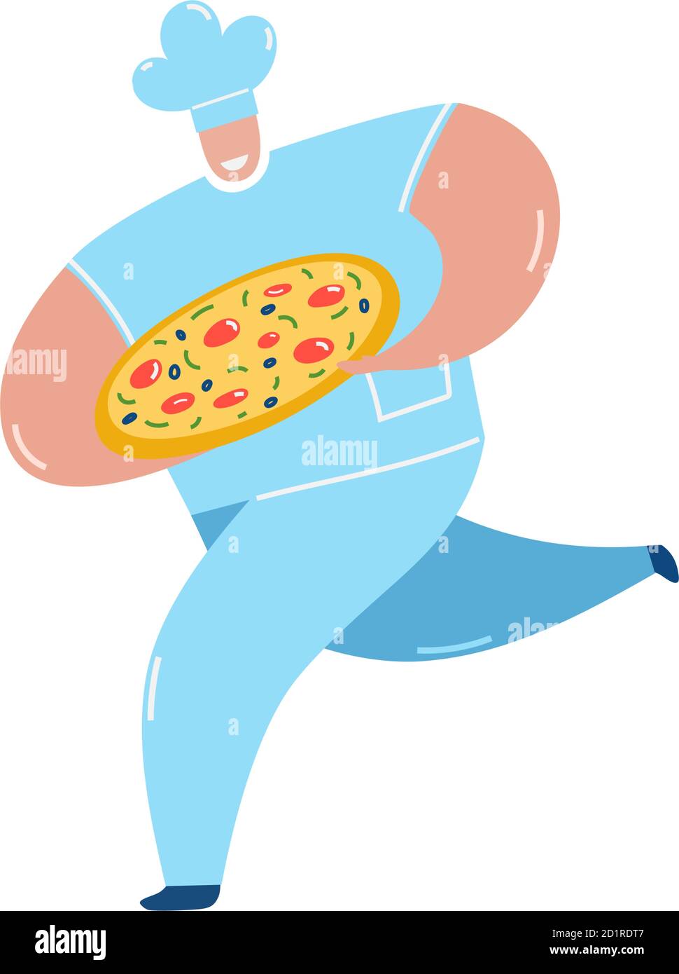 Cartoon pizza chef holding pizza Cut Out Stock Images & Pictures - Alamy