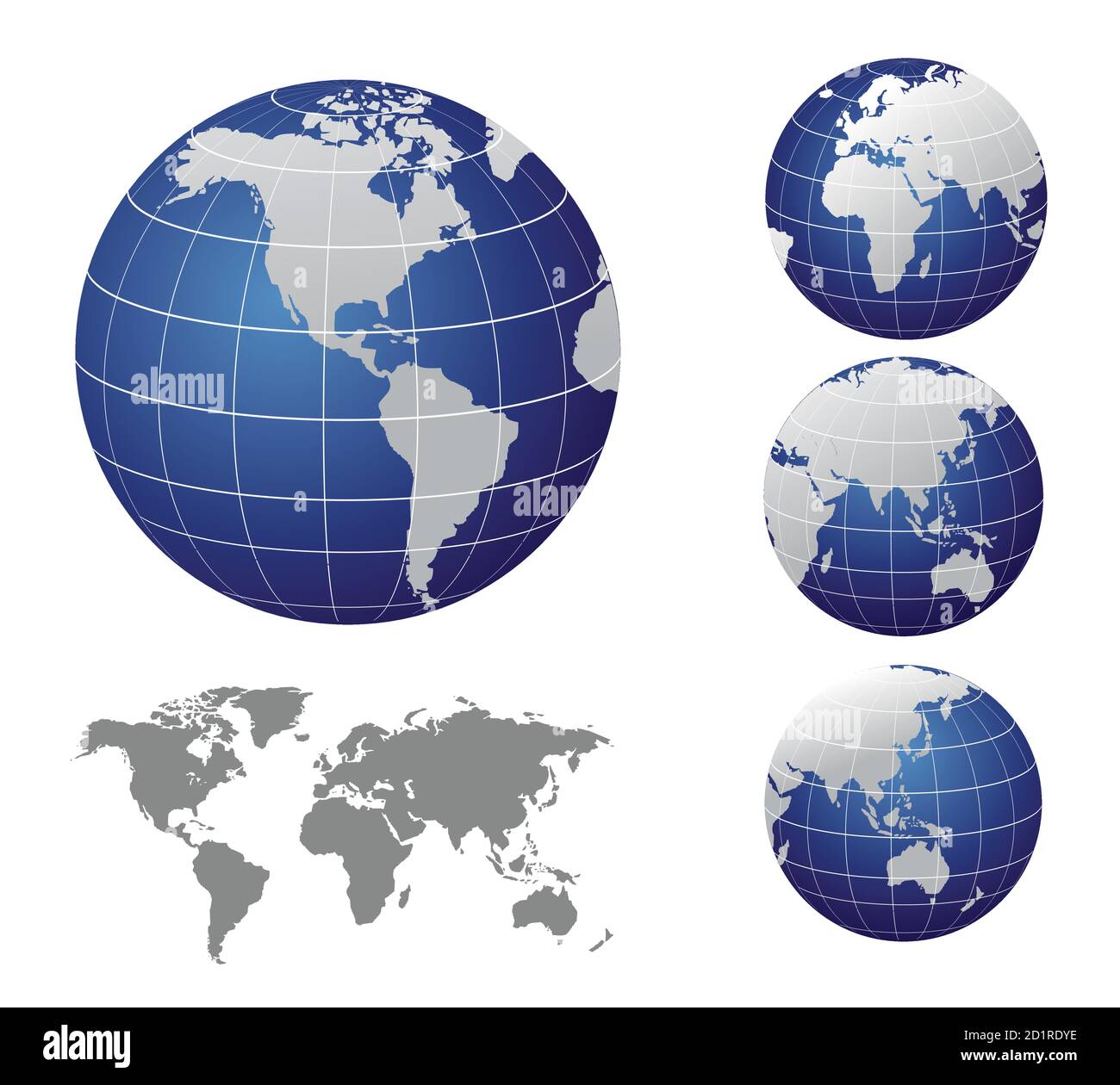 Vector Map and Globe of the World Stock Vector Image & Art - Alamy