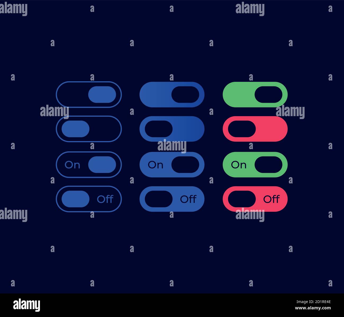 Switches UI elements kit Stock Vector Image & Art - Alamy