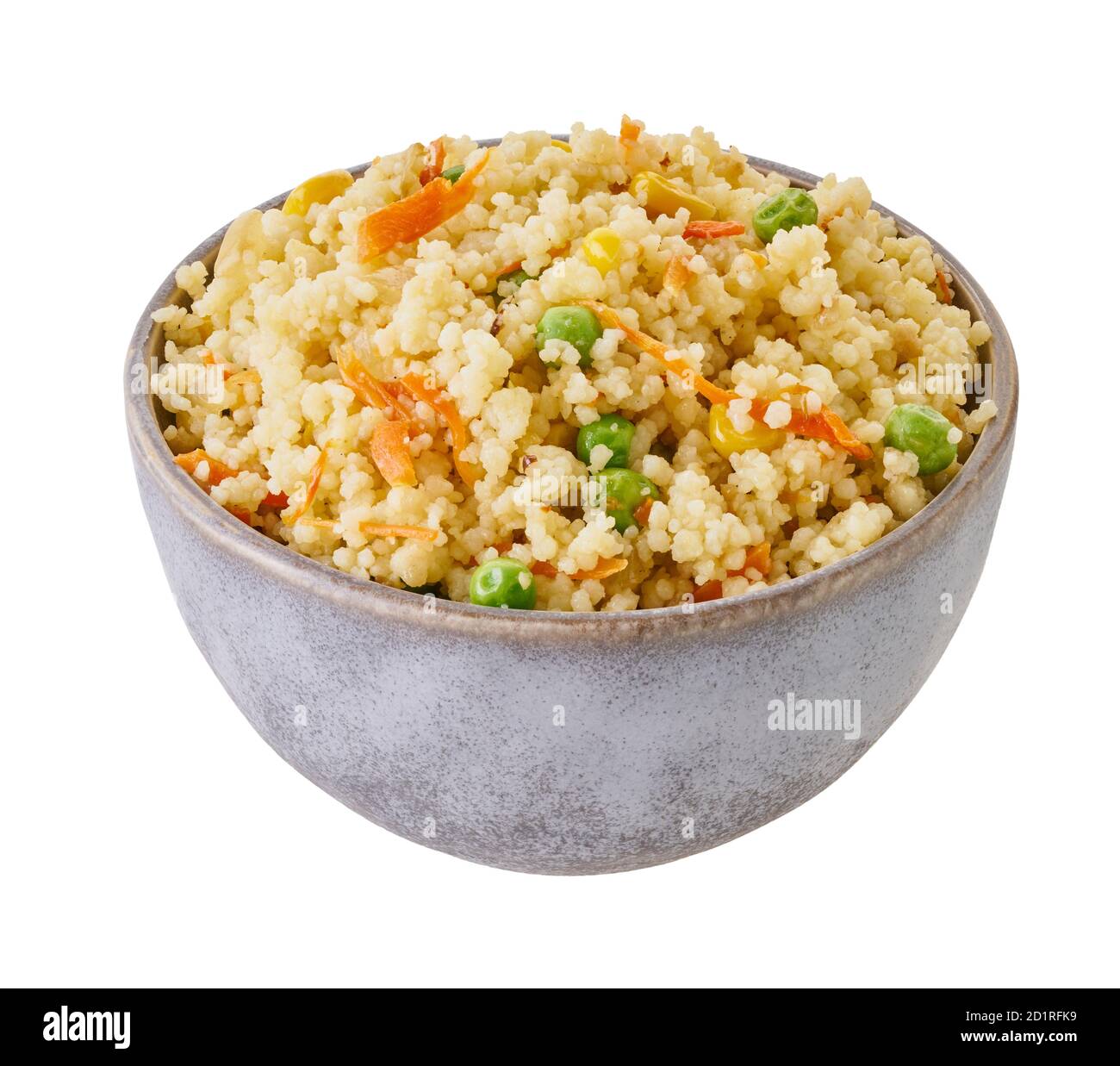 boiled couscous with clipping path, white isolated background Stock ...