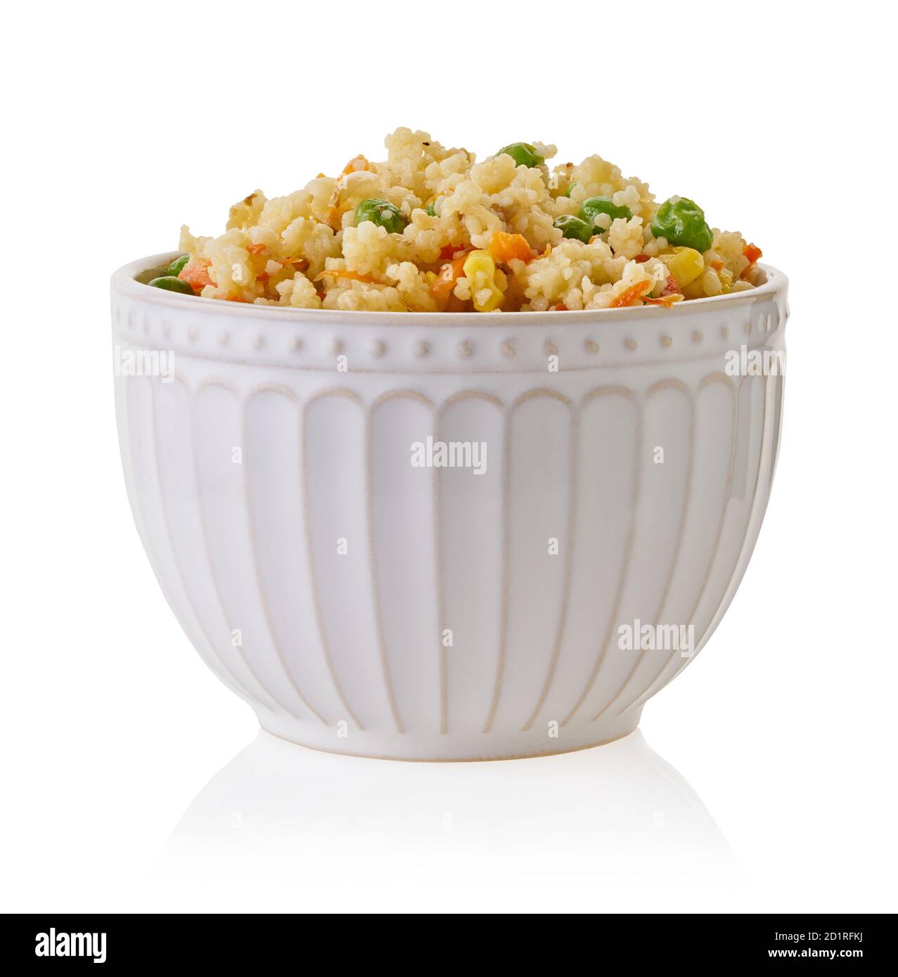 boiled couscous with clipping path, white isolated background Stock ...