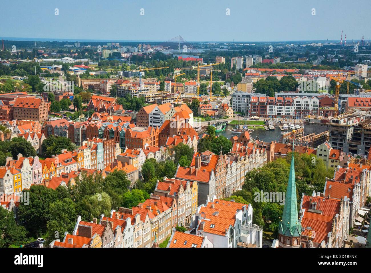 Aerial view of the old town in Gdansk Stock Photo - Alamy