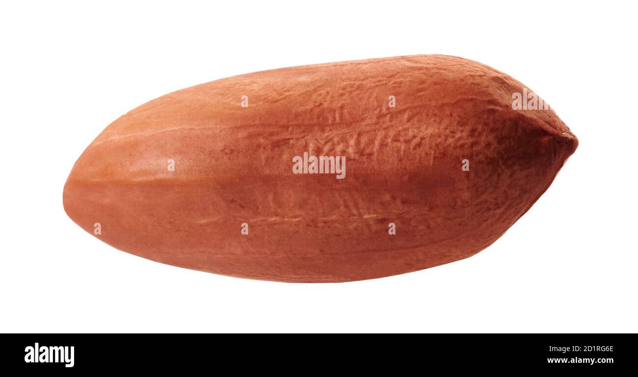 raw peanuts close-up with clipping path on a white isolated background ...