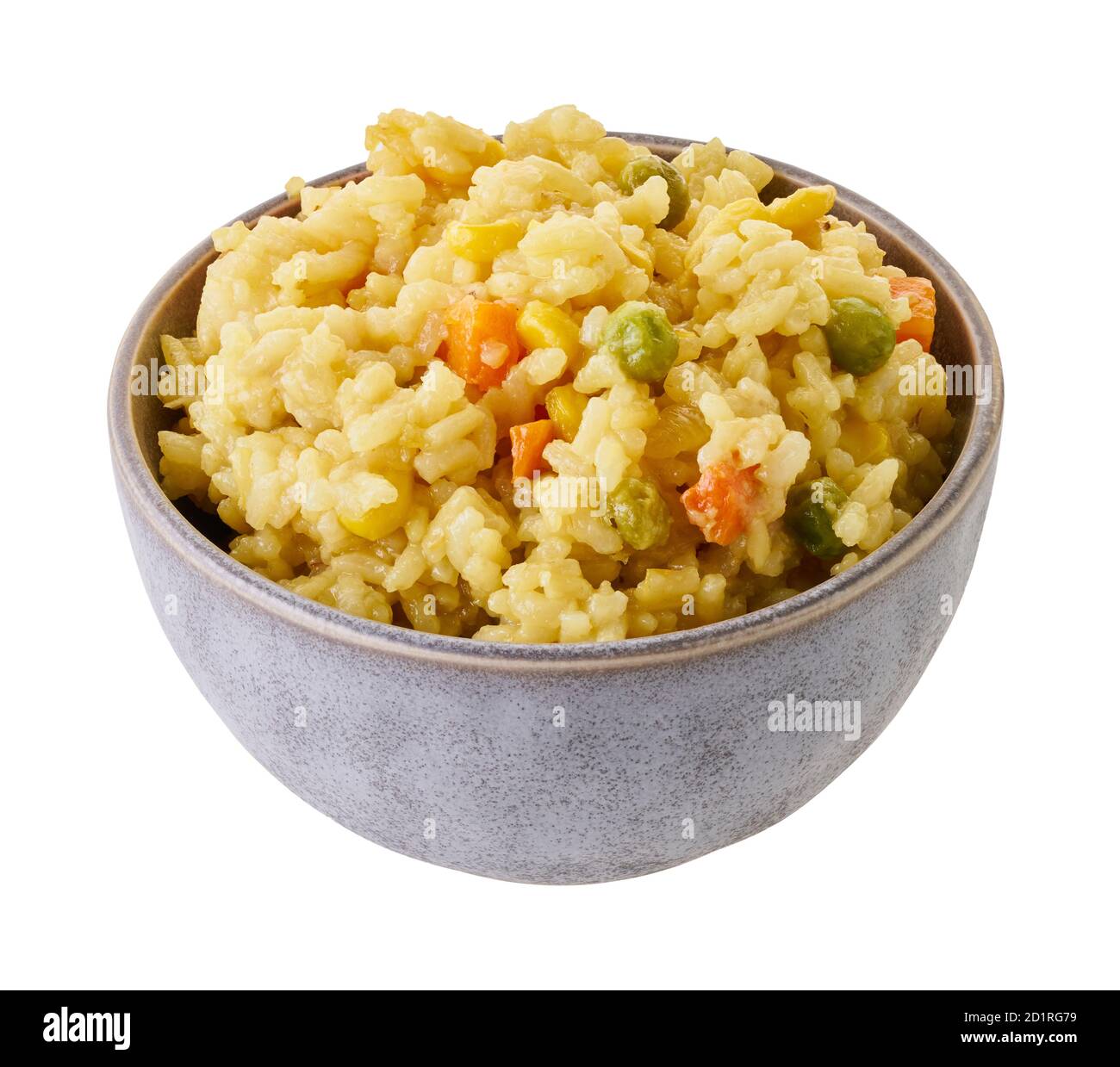 boiled bulgur in bowl with clipping path, white isolated background ...
