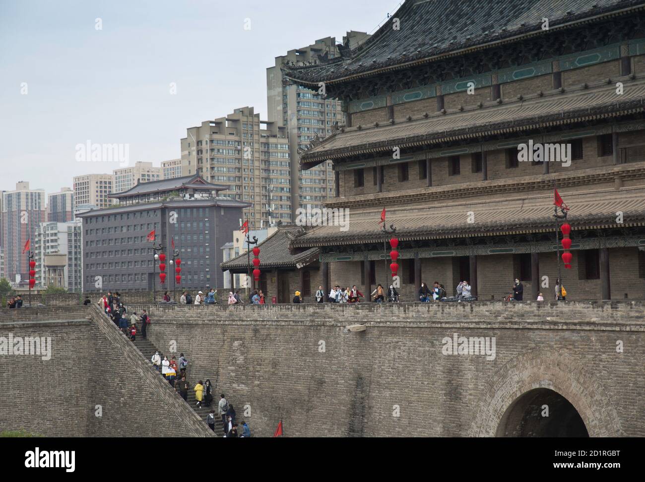 Downtown Xian Gate City Wall High Resolution Stock Photography and ...