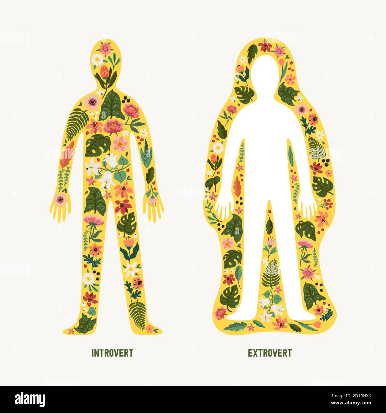 Extrovert and introvert. Extraversion and introversion concept ...