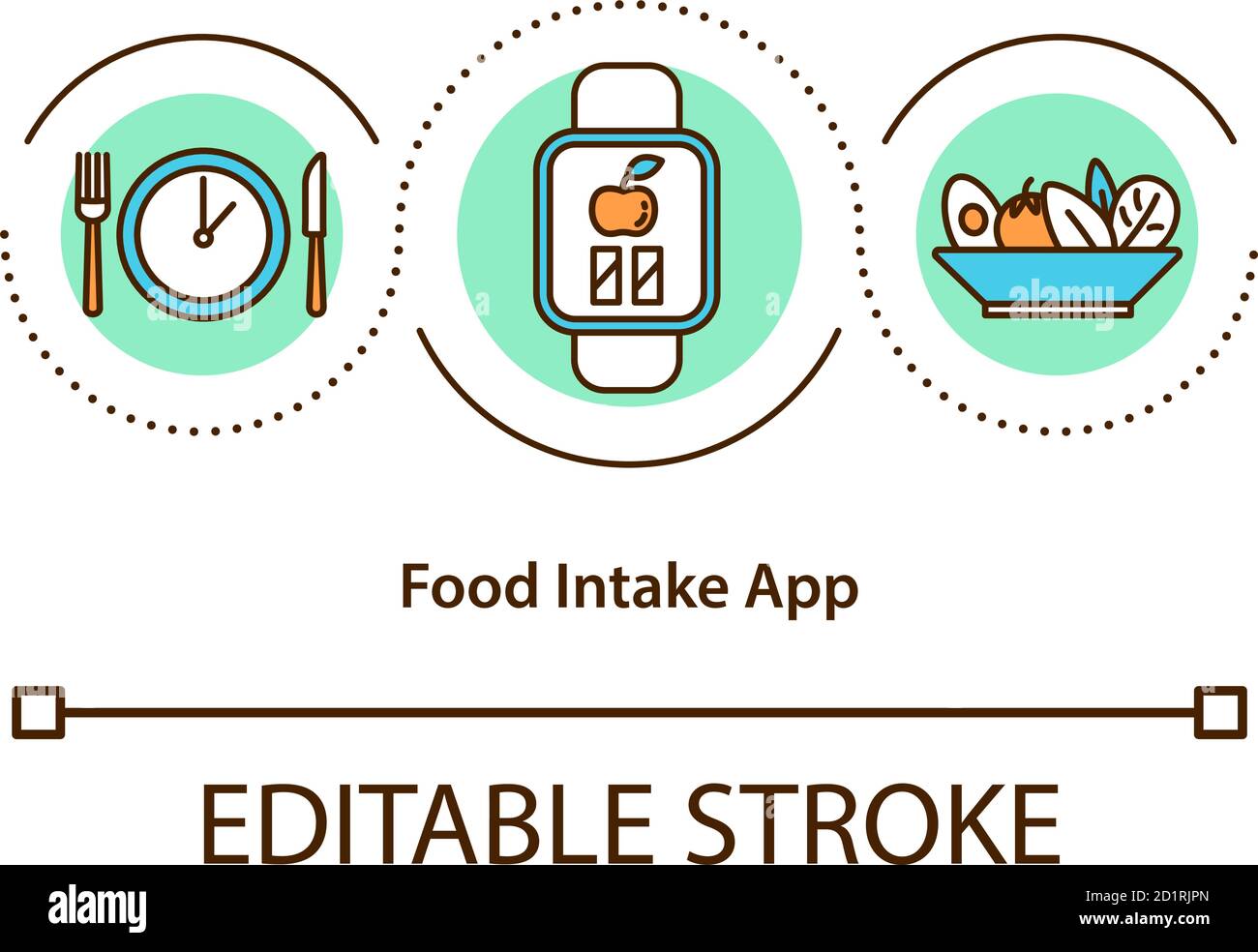Food Intake App Concept Icon Stock Vector Image Art Alamy