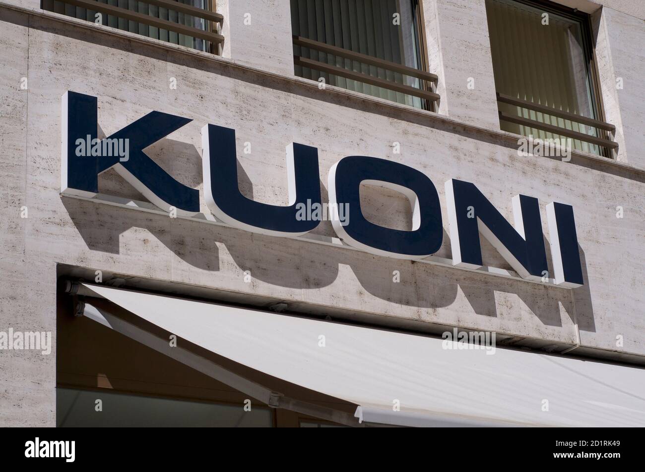 Lugano, Ticino, Switzerland - 1st September 2020 : Kuoni company logo ...
