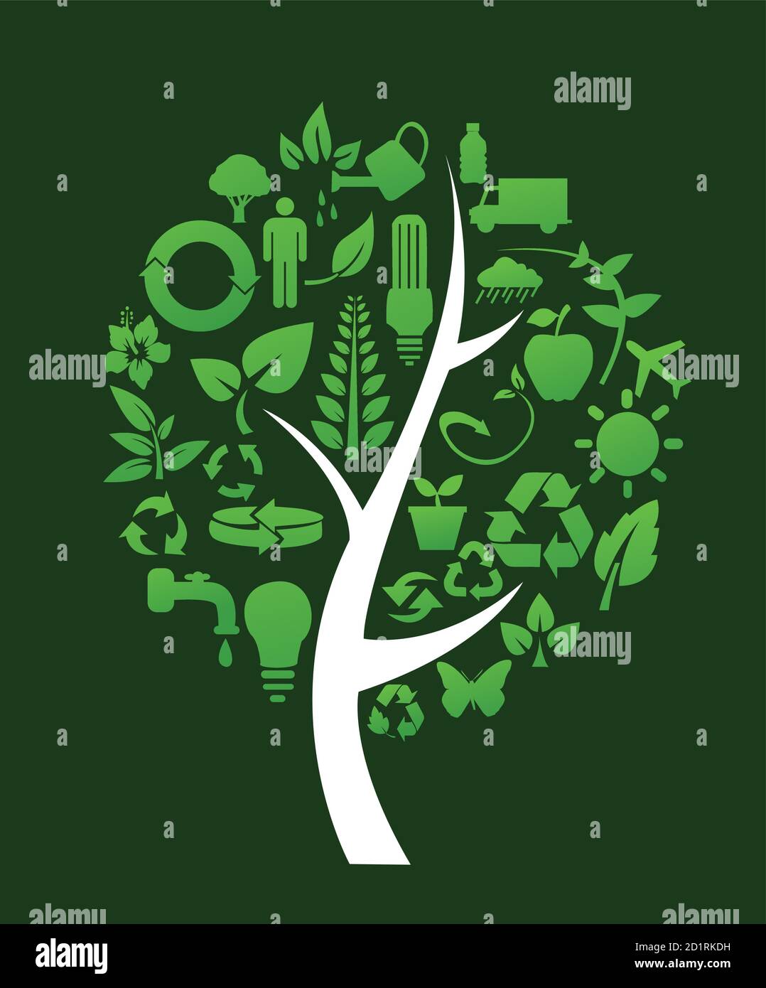 tree with recycle symbols Stock Vector Image & Art - Alamy