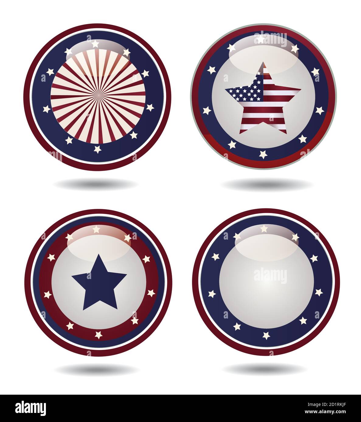 United States Flag Glossy Buttons Stock Vector Image & Art - Alamy
