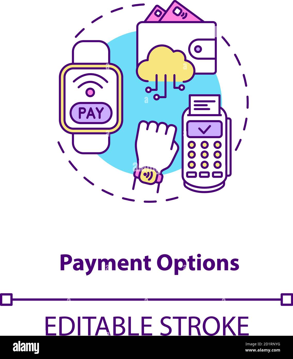 Payment options line icon Stock Vector Images - Alamy