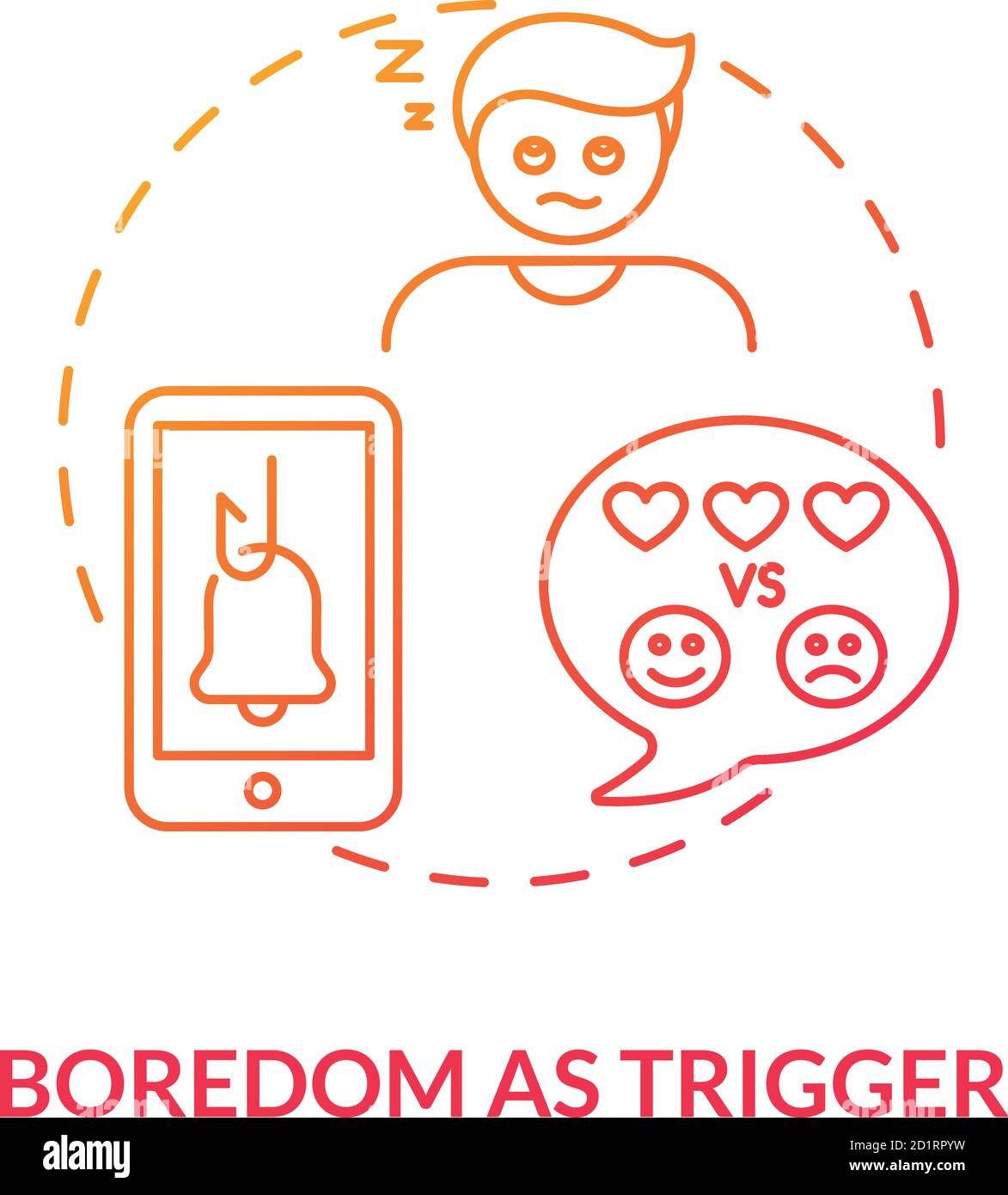 Boredom as trigger concept icon Stock Vector Image & Art - Alamy
