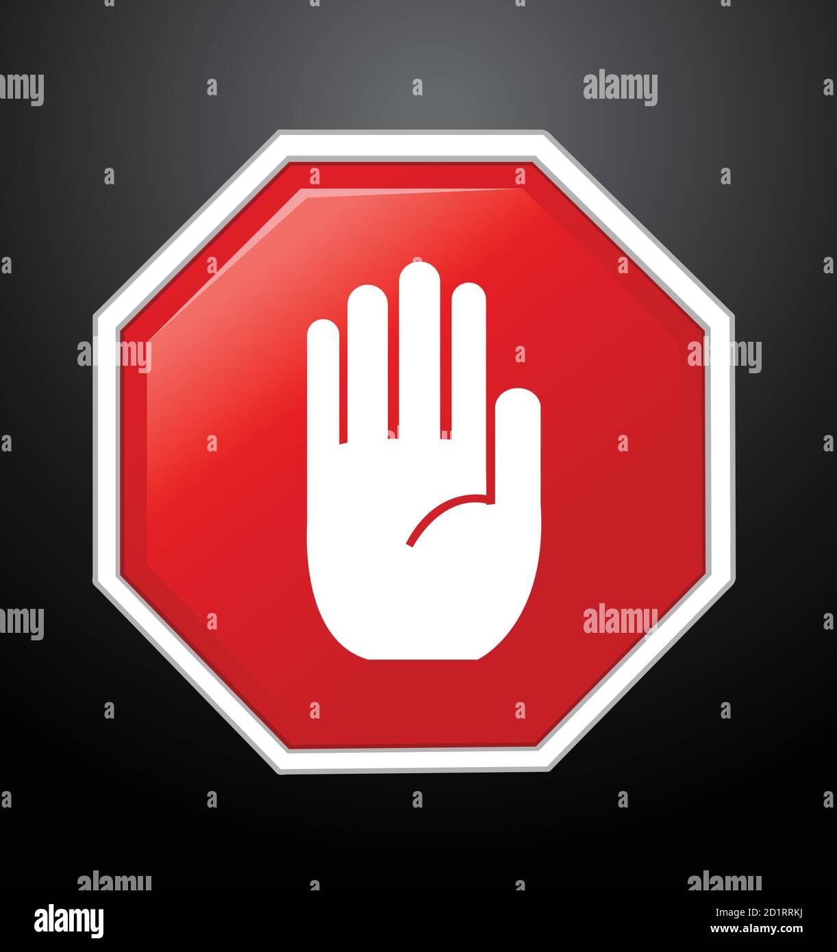 No entry hand sign on black background Stock Vector Image & Art - Alamy