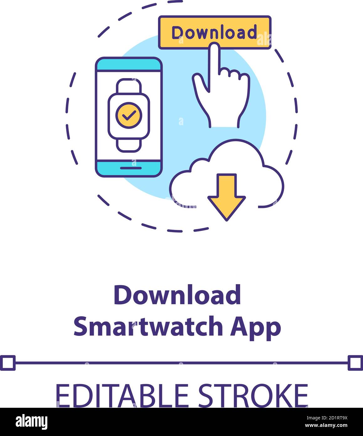 Download smartwatch app concept icon Stock Vector Image & Art - Alamy