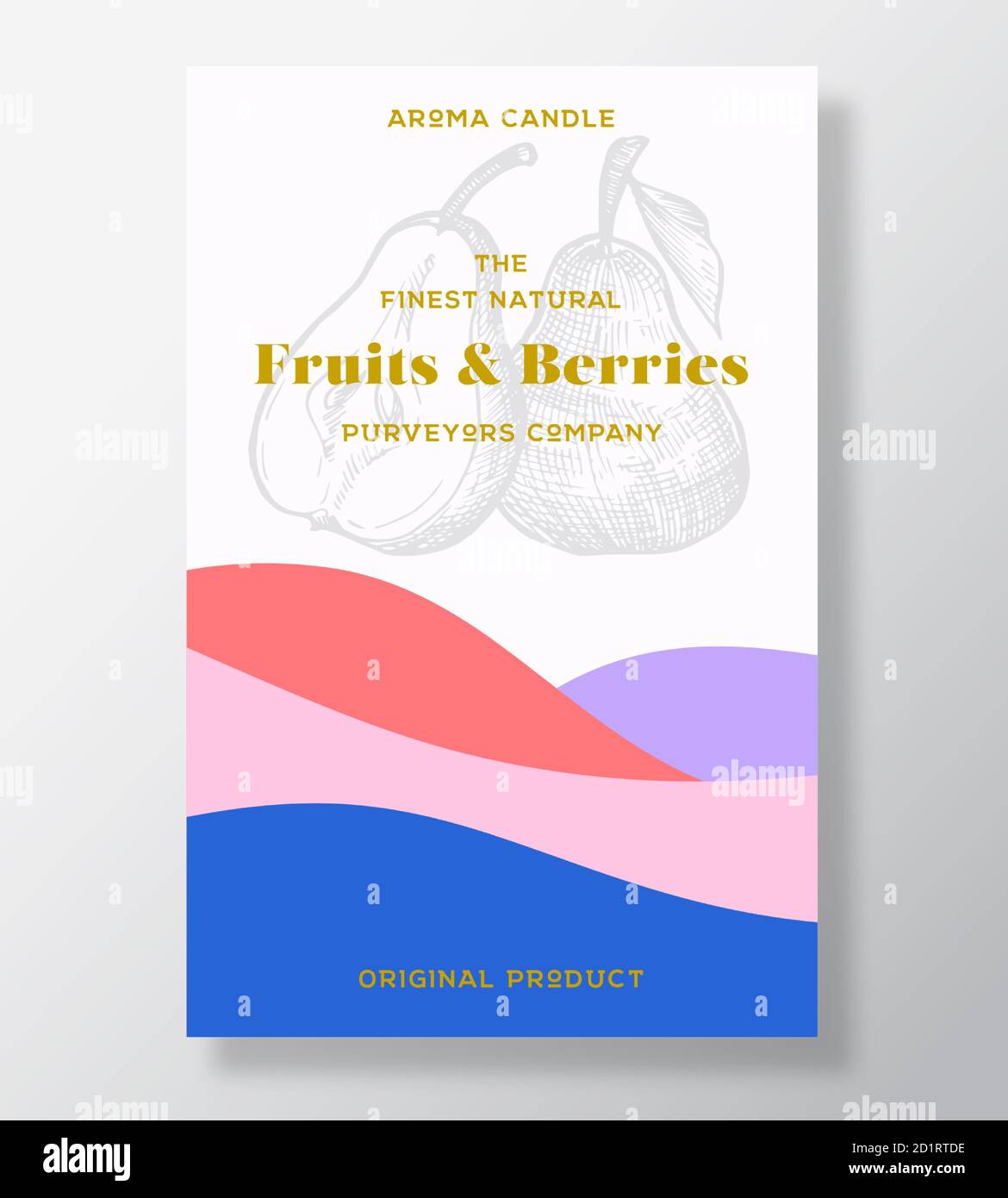 Aroma candle vector label template. Fruits and berries scent from local ...
