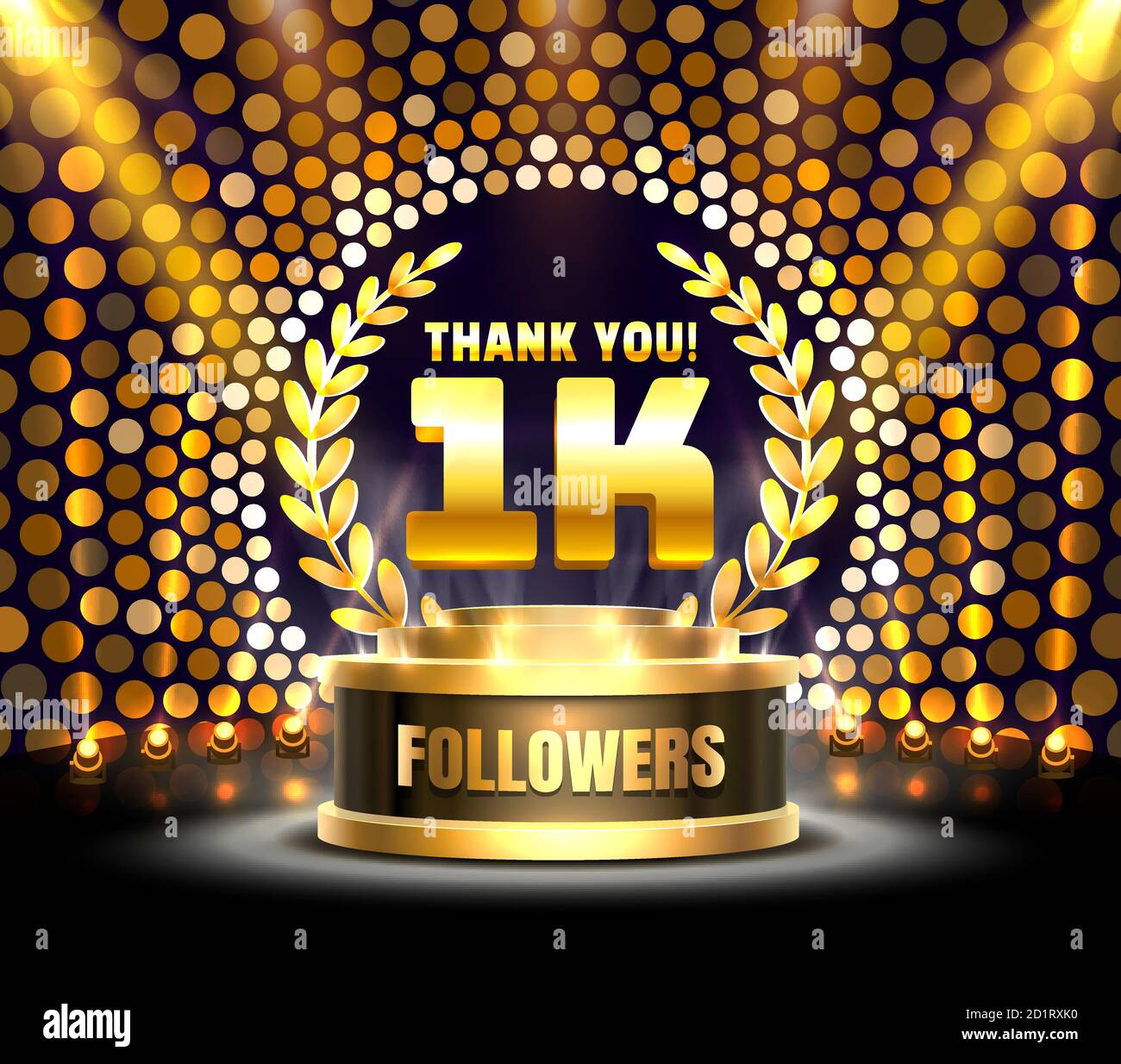 Thank you followers peoples, 1k online social group, happy banner celebrate, Vector illustration ...