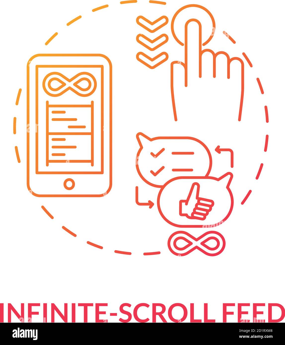 Infinite-scroll feed concept icon Stock Vector Image & Art - Alamy