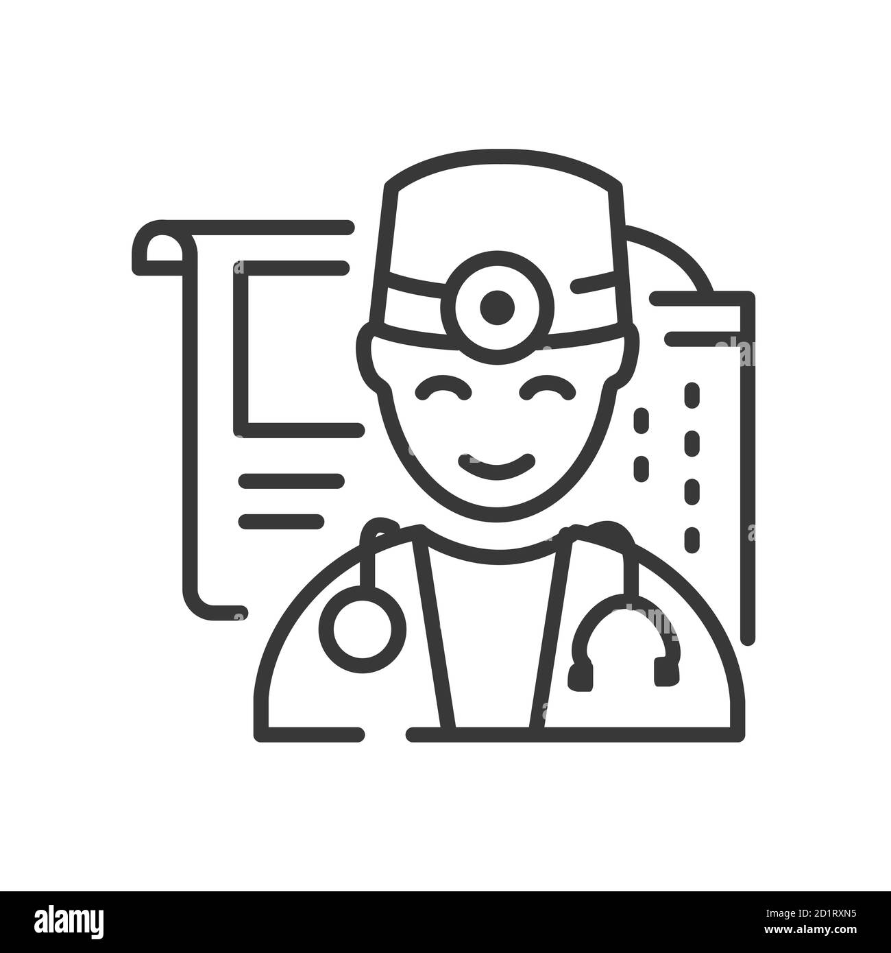 Physician - vector line design single isolated icon Stock Vector Image ...