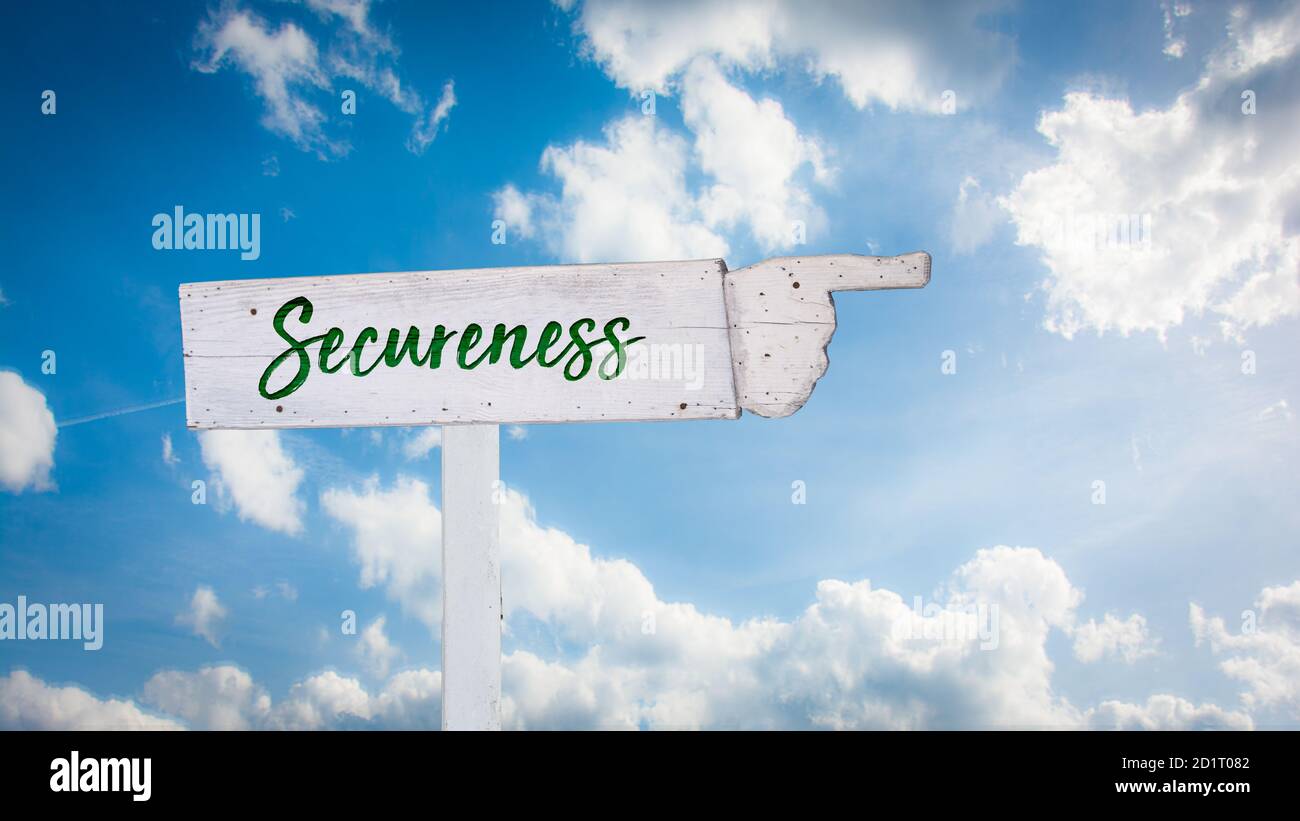 Street Sign the Direction Way to Secureness Stock Photo - Alamy