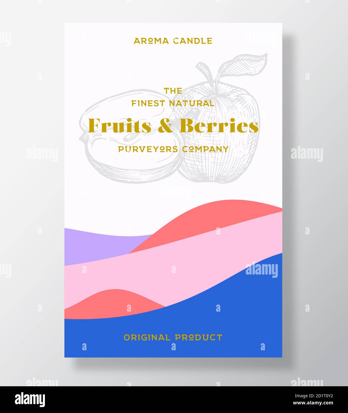 Aroma candle vector label template. Fruits and berries scent from local ...