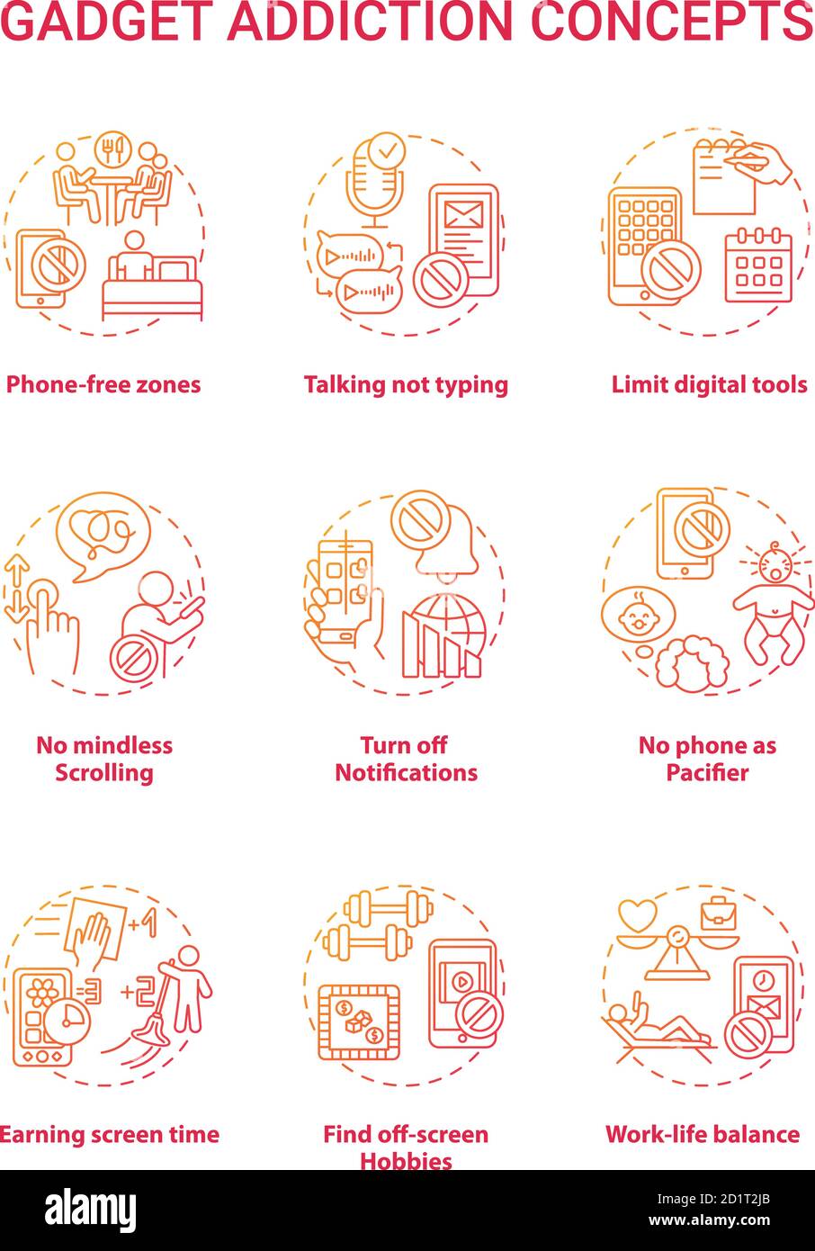 Gadget addition concept icons set Stock Vector Image & Art - Alamy