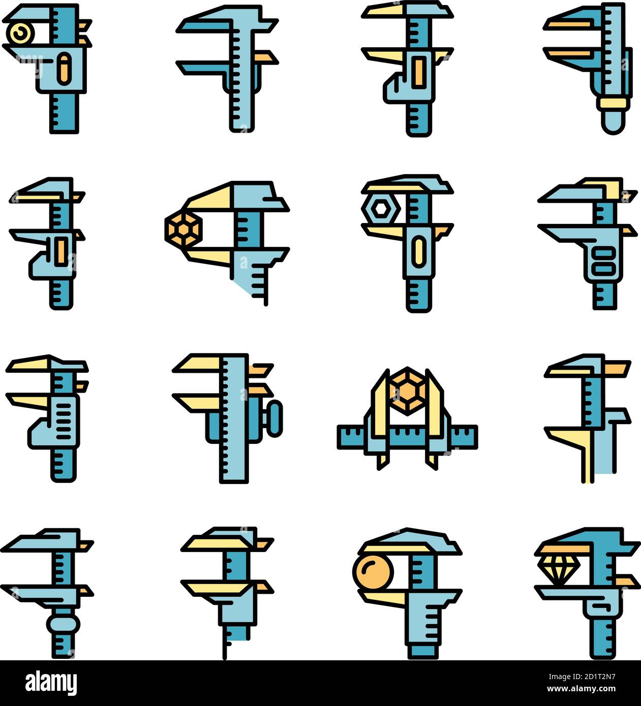 Calipers icons set vector flat Stock Vector Image & Art - Alamy