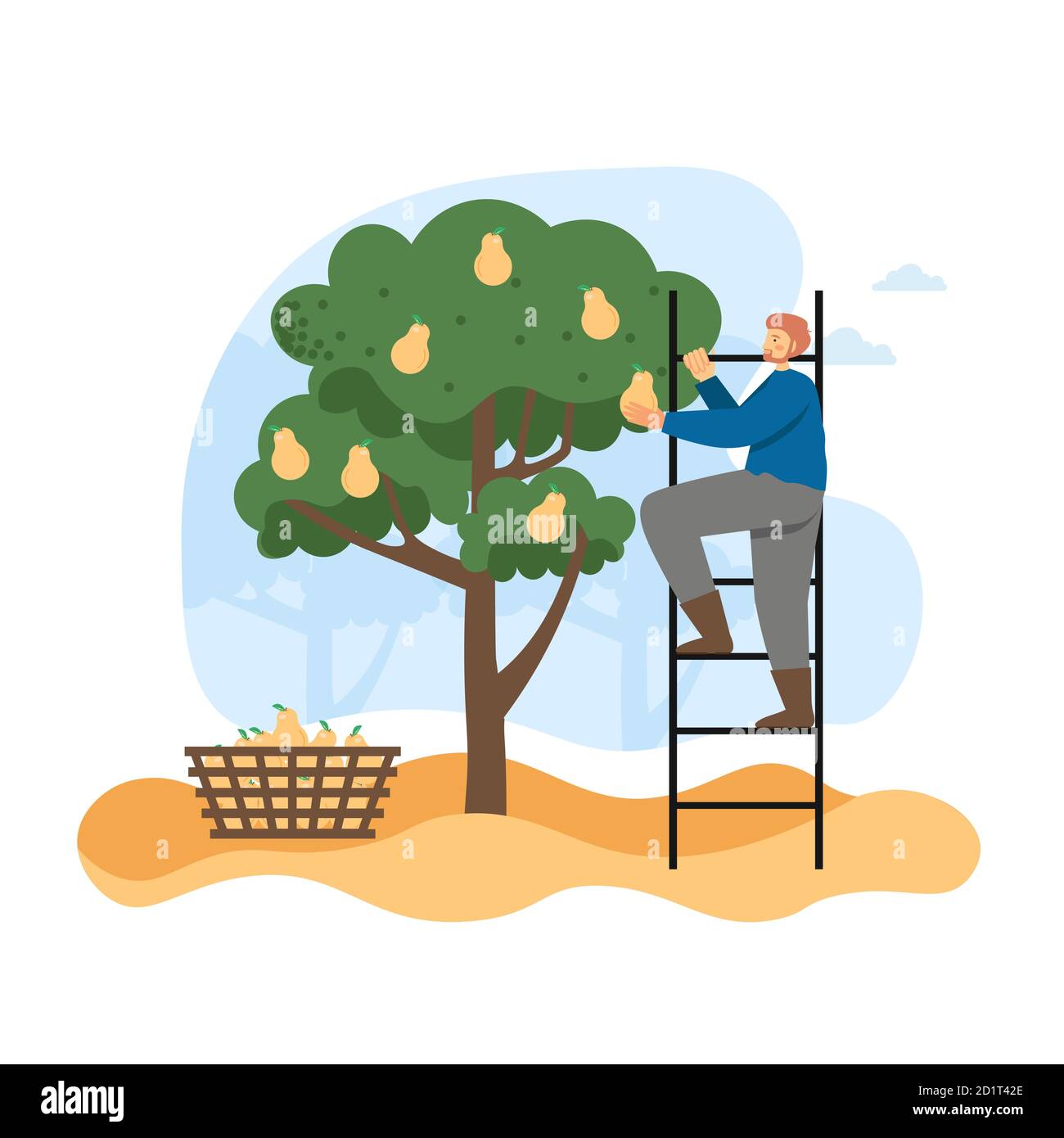 Ladder picking Stock Vector Images - Alamy
