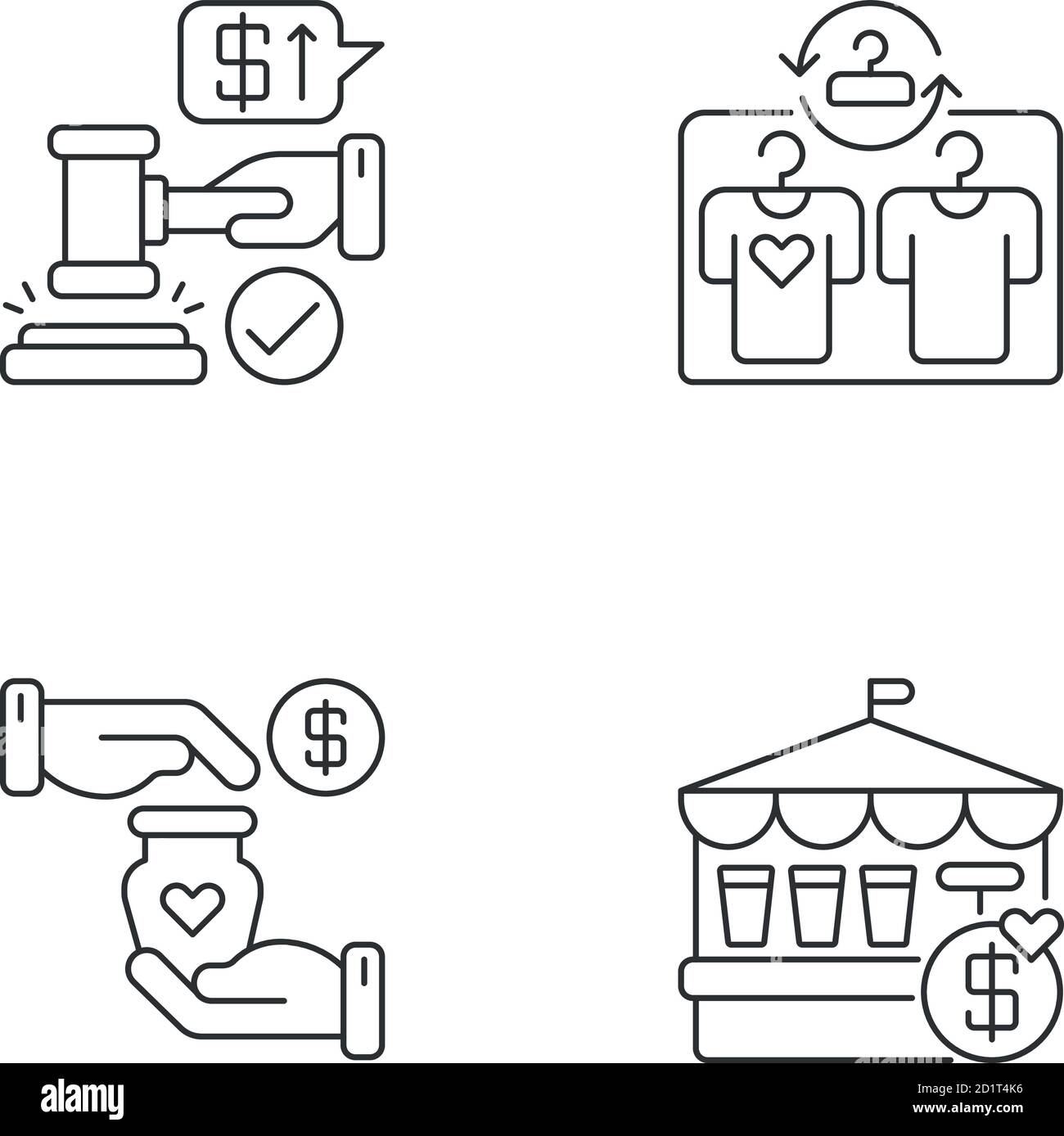 Retail services pixel perfect linear icons set Stock Vector Image & Art ...