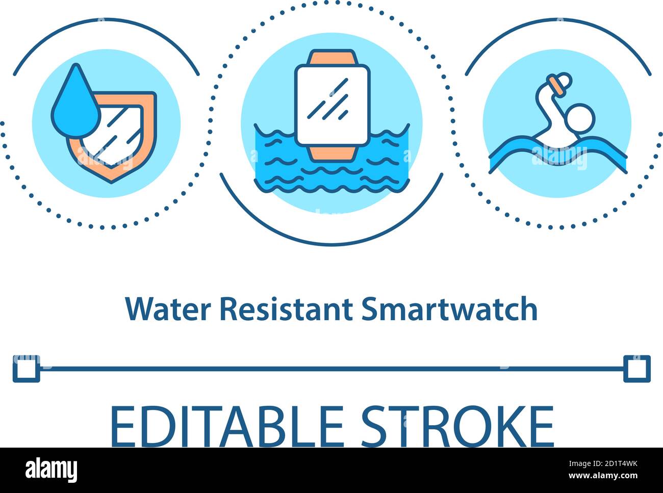 Water resistant smartwatch concept icon Stock Vector Image & Art - Alamy
