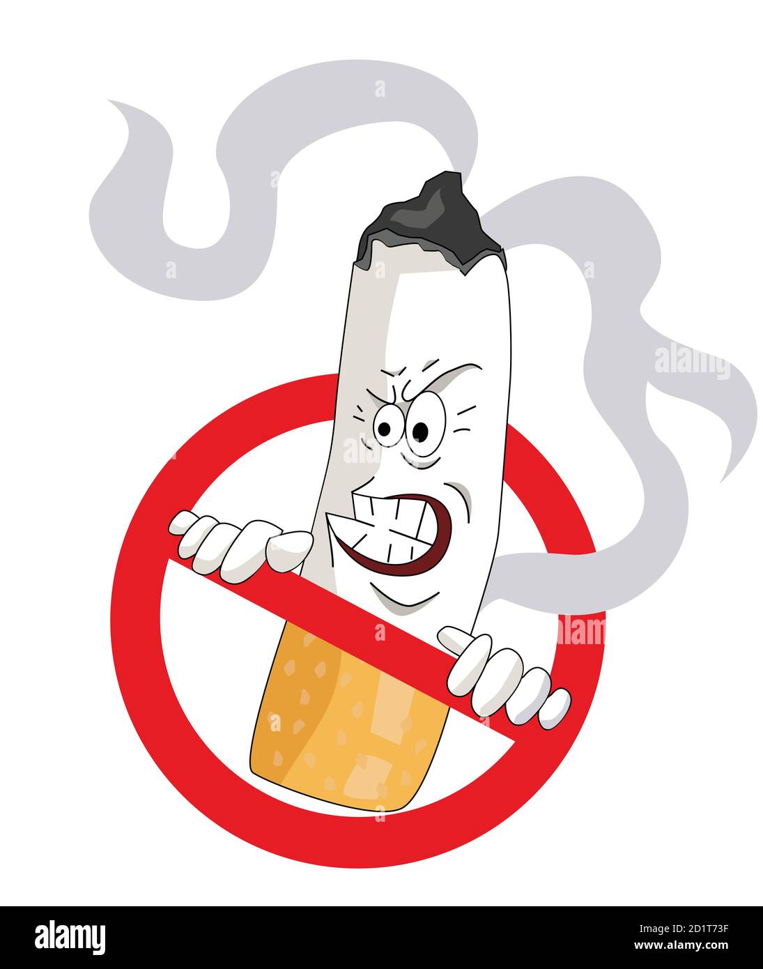 Cartoons No Smoking Sign Stock Vector Image & Art - Alamy