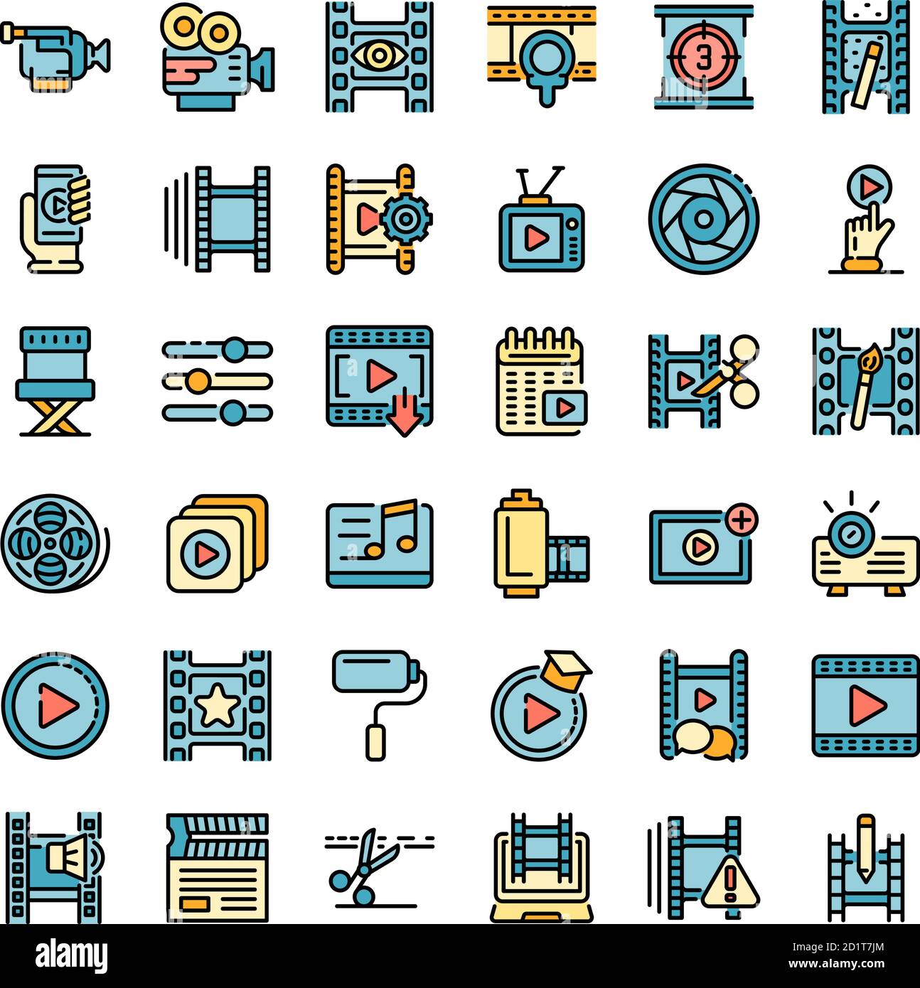 Video editing icons set vector flat Stock Vector Image & Art - Alamy