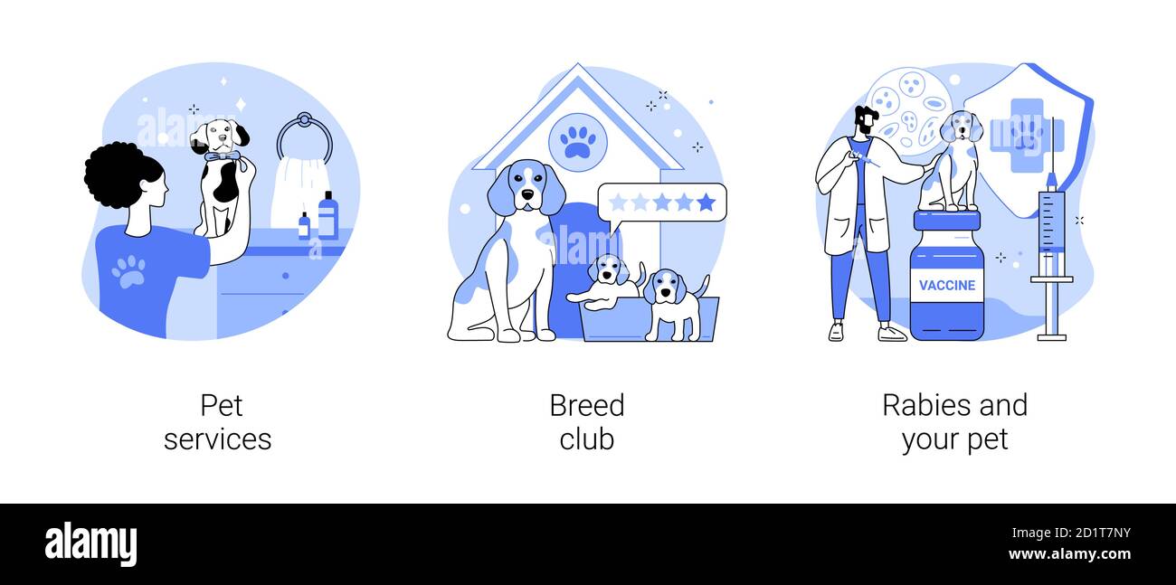 Animal care services abstract concept vector illustrations Stock Vector ...