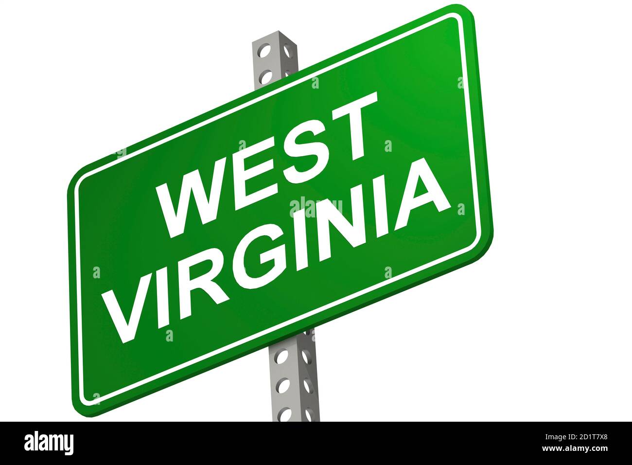 West virginia road sign on white background, 3D rendering Stock Photo ...