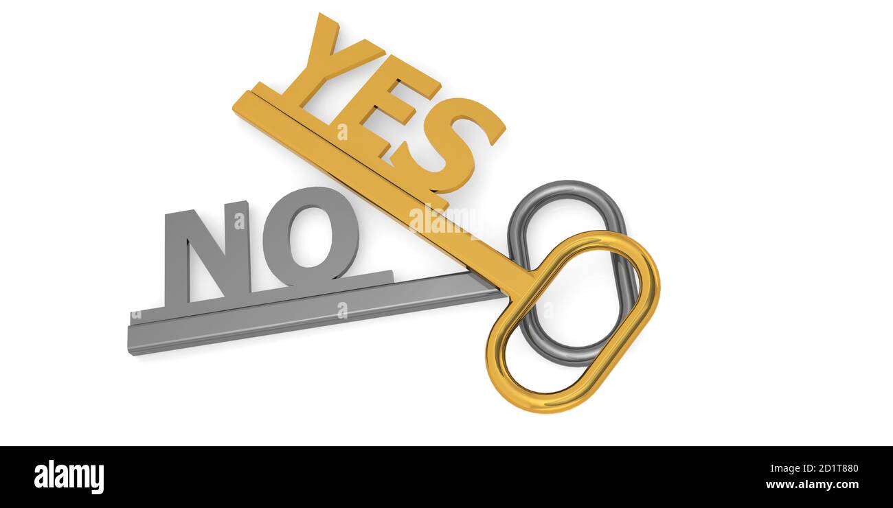 Yes and no word with keys isolated, 3D rendering Stock Photo - Alamy