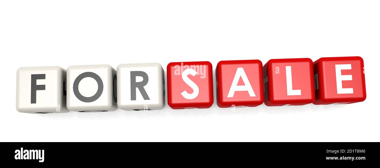 For sale word concept on cube block isolated, 3d rendering Stock Photo ...