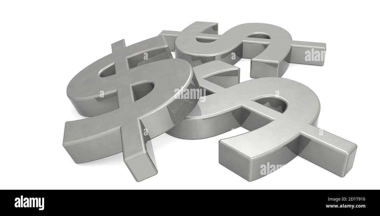 Metal dollar sign isolated on white, 3D rendering Stock Photo - Alamy