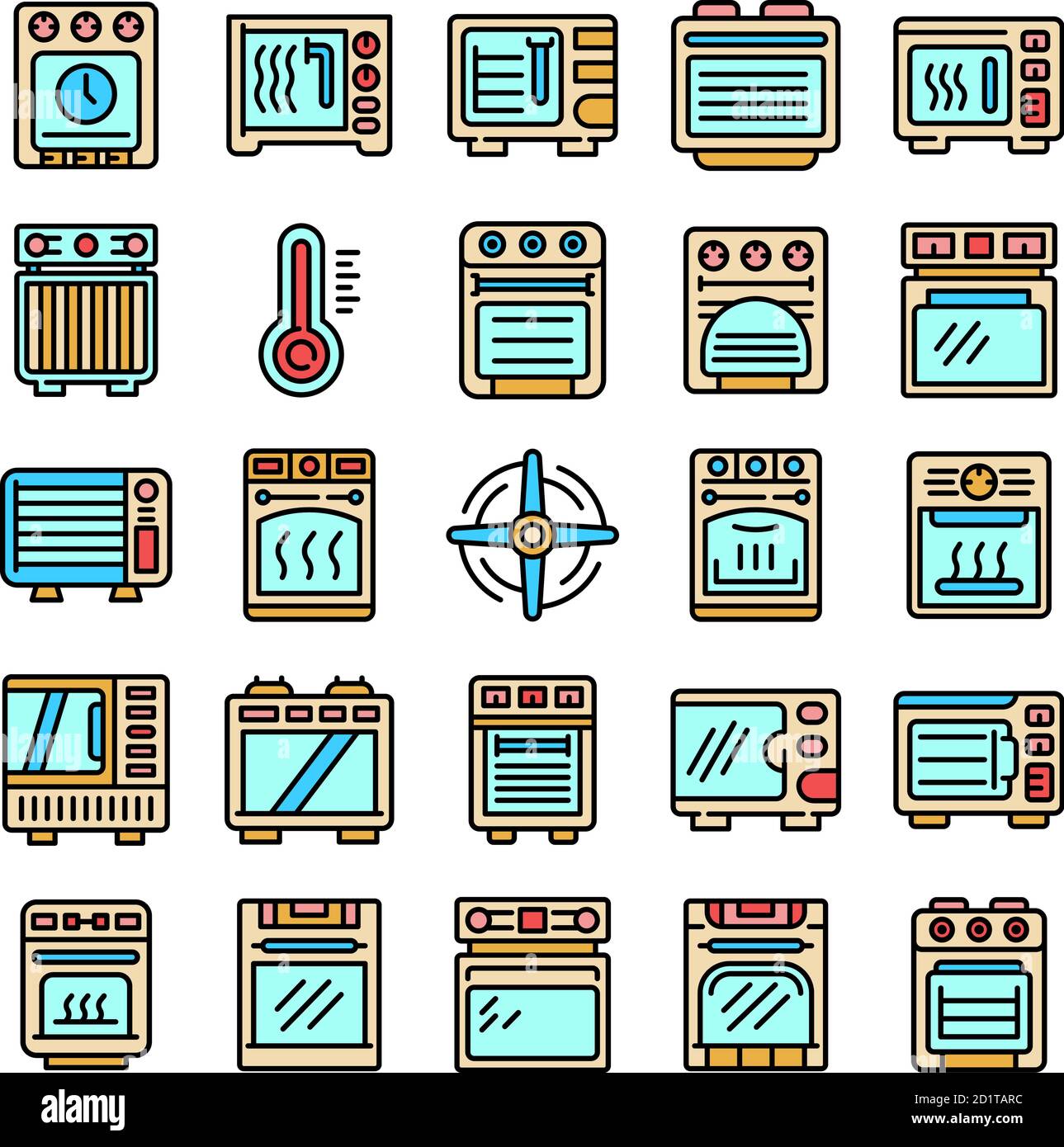 Convection oven icons set vector flat Stock Vector Image & Art - Alamy