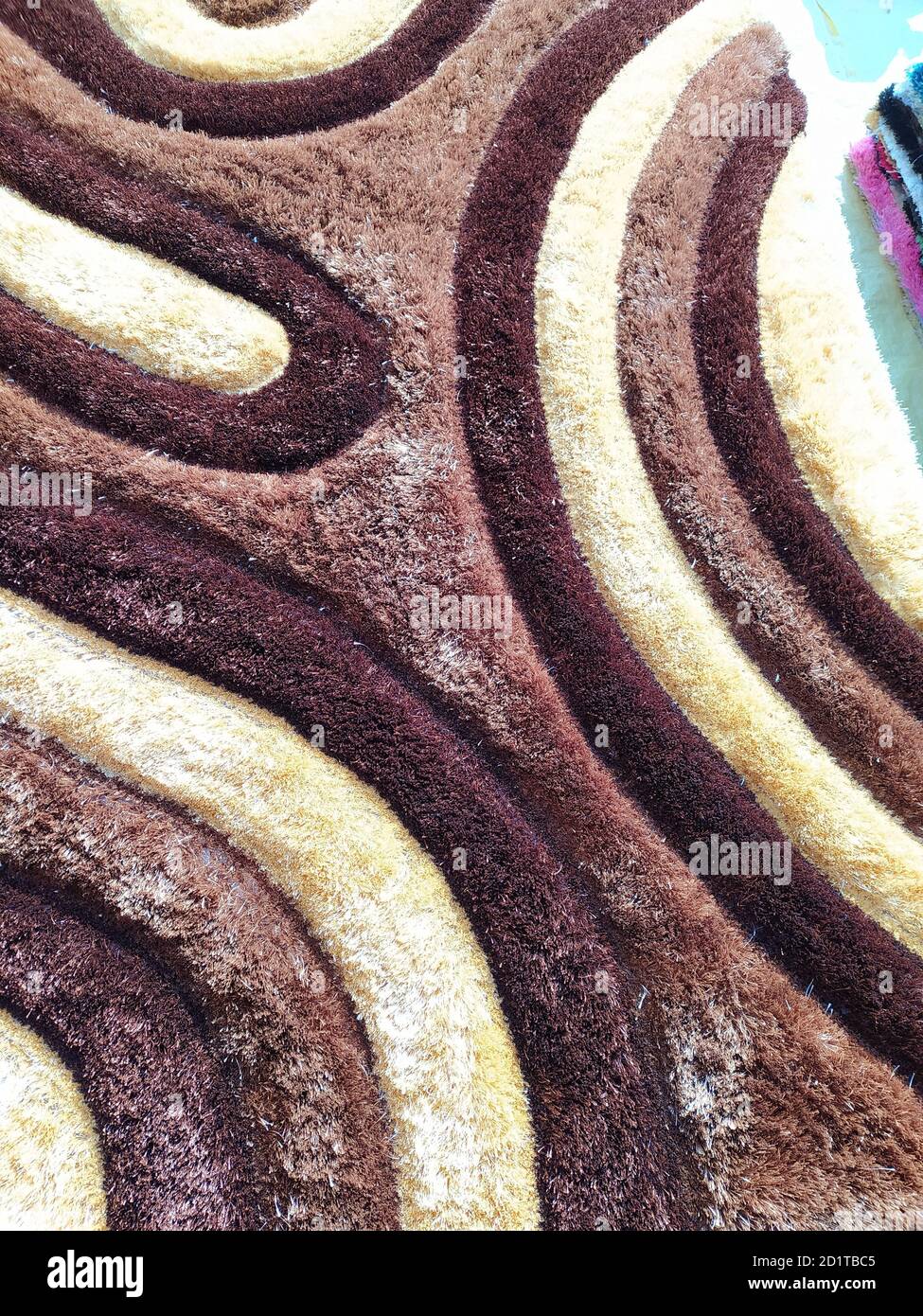 Traditional fluffy carpet background with wavy patterns Stock Photo - Alamy
