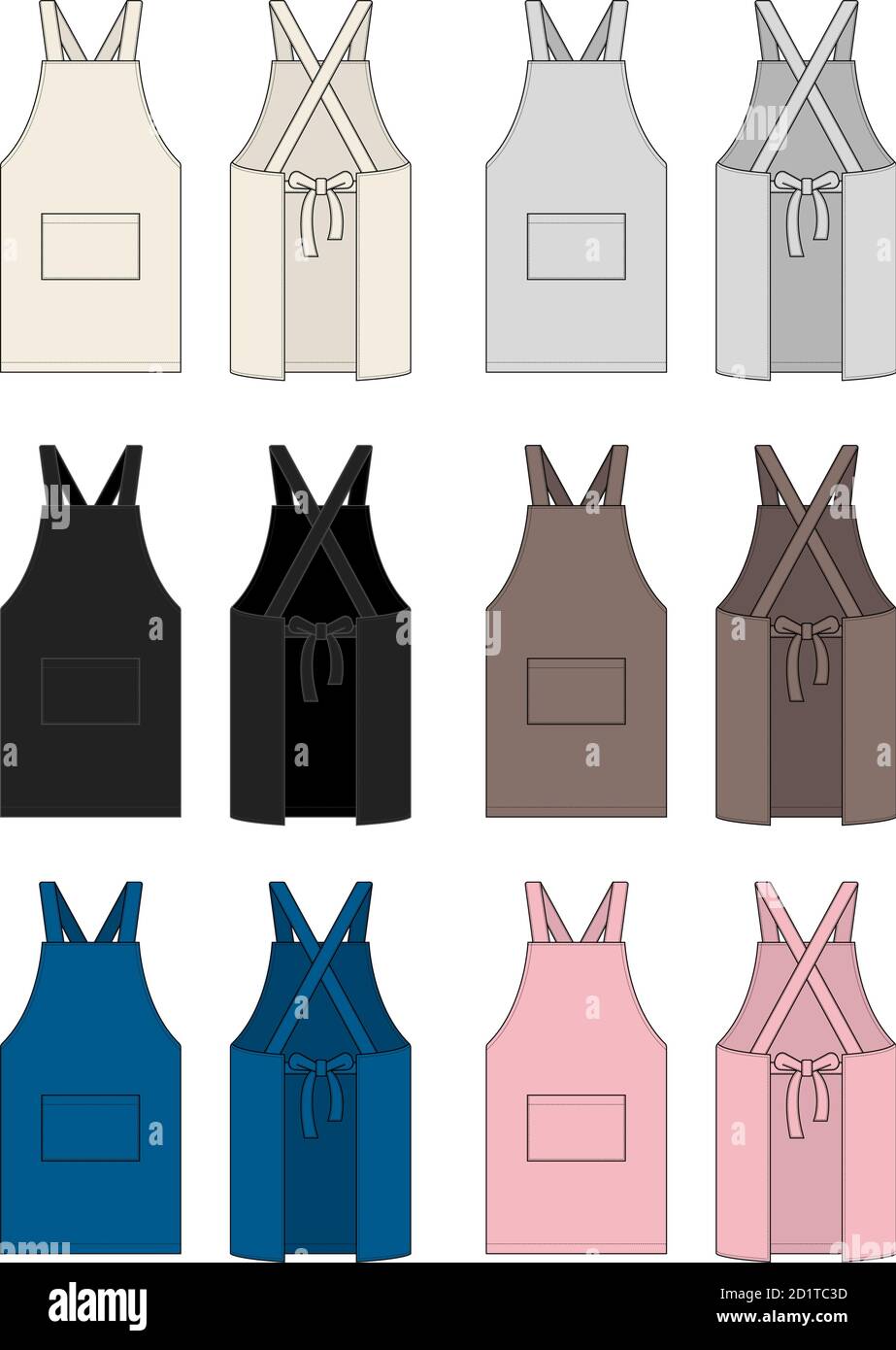 Apron vector template illustration set ((front/back Stock Vector Image ...
