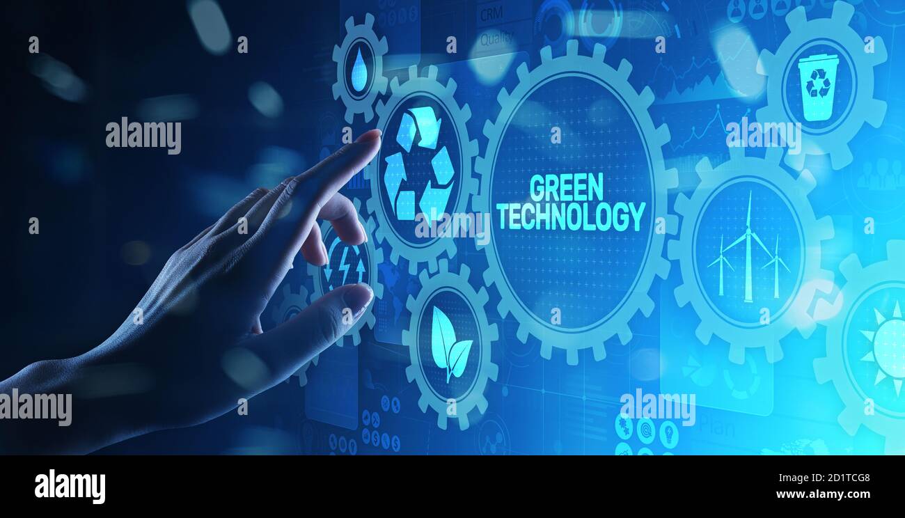 Green Technology Recycling Ecology Earth Saving concept on virtual ...