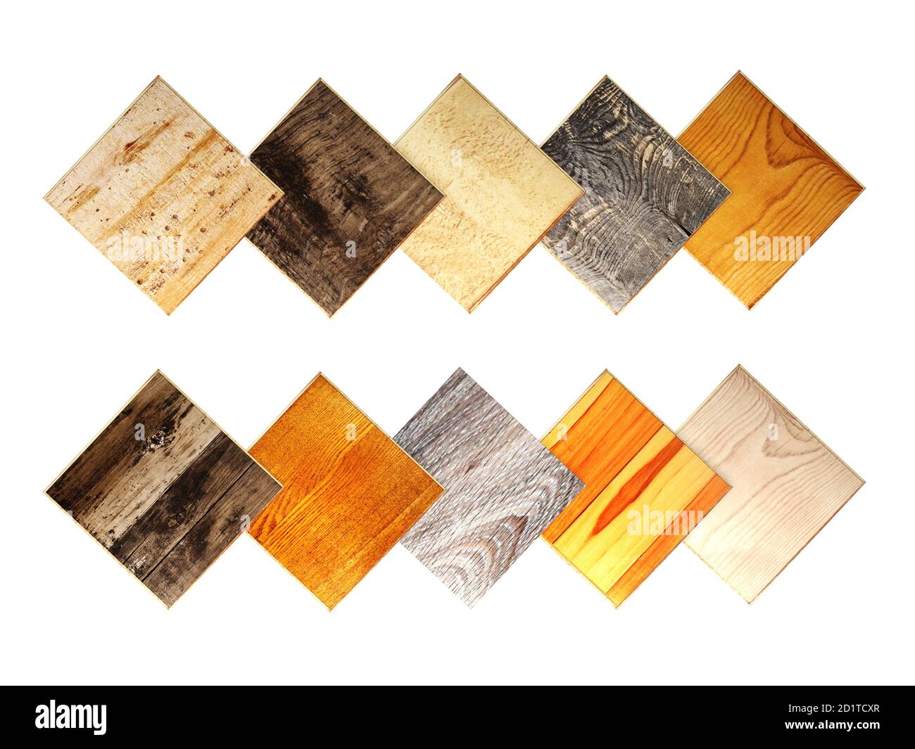 Collection of planks of new parquet of different colors. Isolated on ...