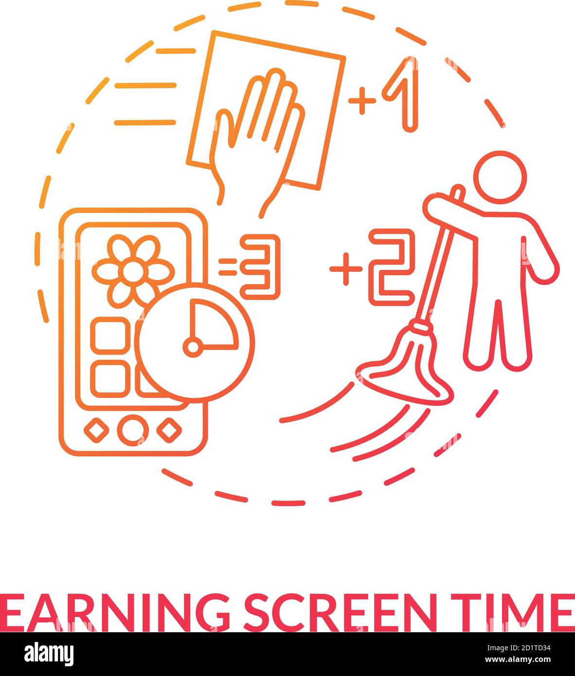 Earning screen time concept icon Stock Vector Image & Art - Alamy
